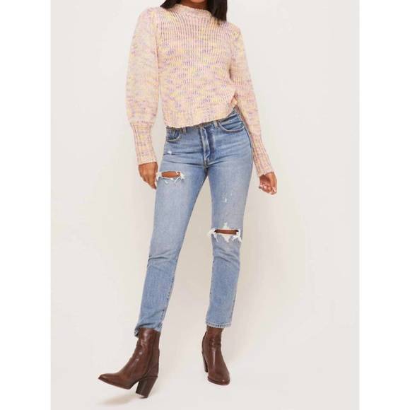 Lush | Sweaters | New Lush Crewneck Sweater In Pink Multi | Poshmark